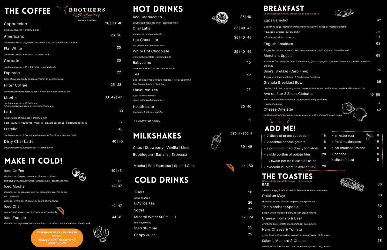 Our Menu | The Merchant Coffee